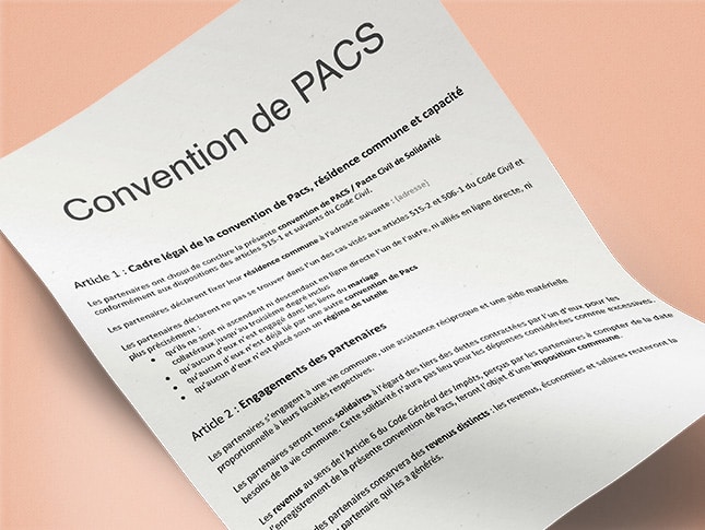 Modèle convention PACS simplifiée - Convention de PACS